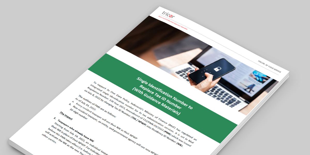 Single Identification Number to Replace Tax ID Number (With Guidance ...